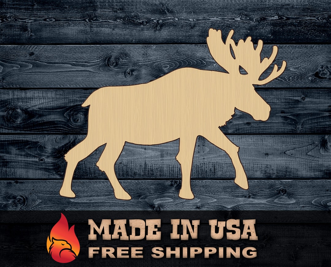 Moose Deer Elk Animal Horns Antler Gift DIY Wood Cutout Shape ...