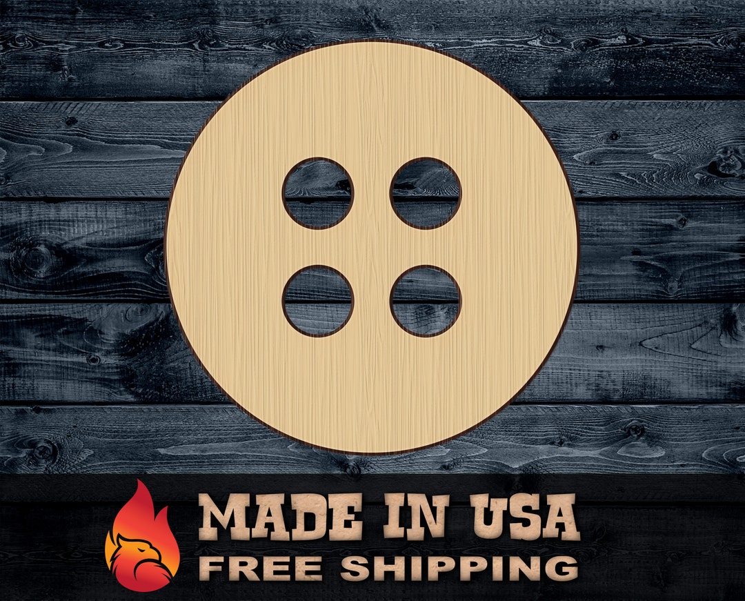 Button Clasp Wood Cutout Shape Silhouette Blank Unpainted Sign 1/4 Inch ...