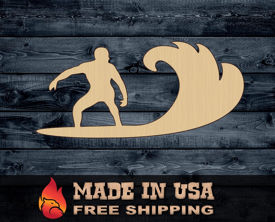 Wood Sign Cutout Surf Surfer Tide DIY Party 1/4 Inch Thick - Etsy