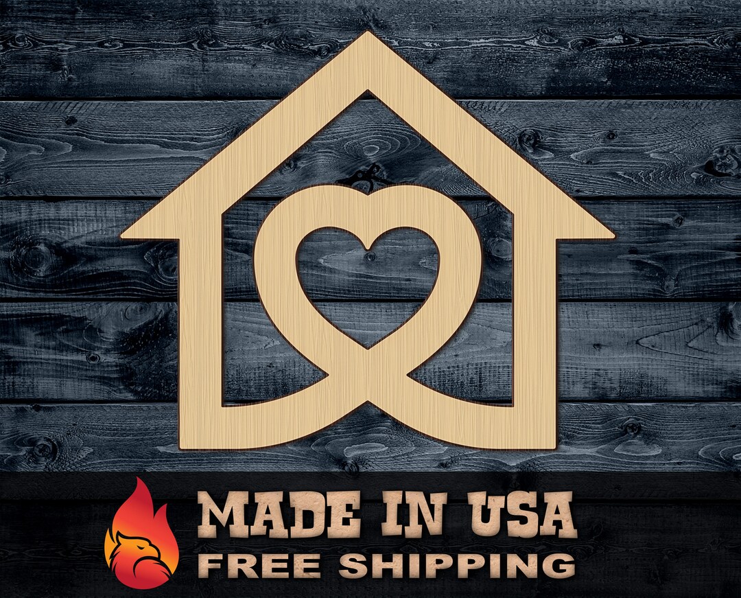 House Home Logo Real Estate Wood Cutout Silhouette Blank - Etsy