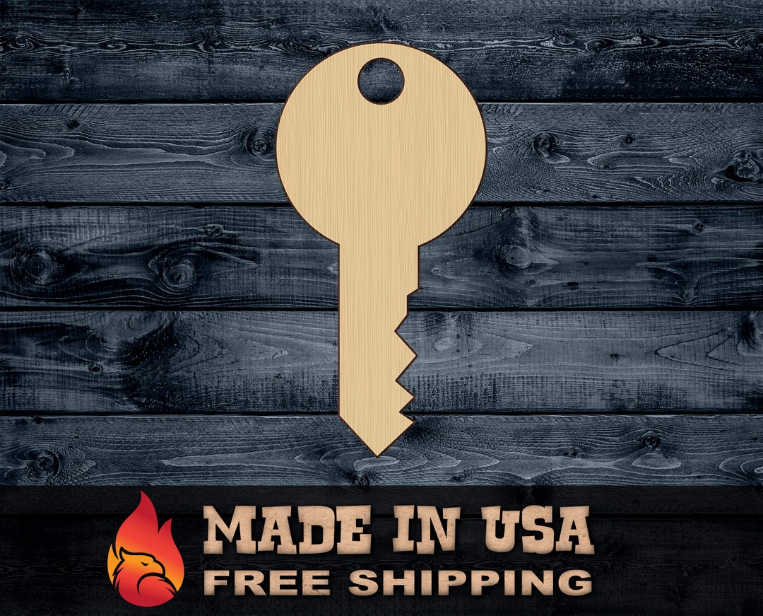 Key Door Lock Gift DIY Wood Cutout Shape Silhouette Blank Unpainted ...