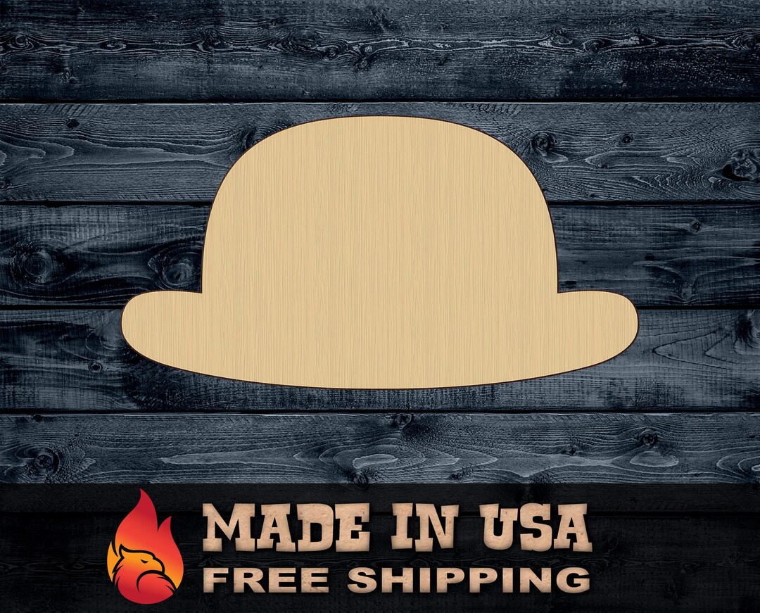 Wood Sign Cutout Bowler Hat Retro 1/4 Inch Thick - Etsy