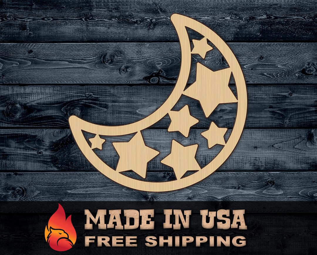 Moon Stars Dream Sky Gift DIY Wood Cutout Shape Silhouette Blank ...