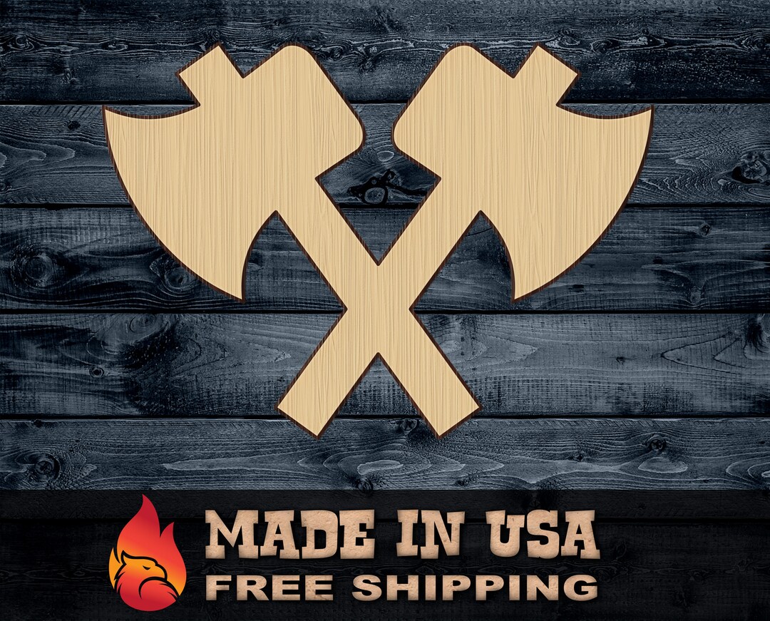Axe Hatchet Battle Herald Weapon Gift DIY Wood Cutout Shape Silhouette ...