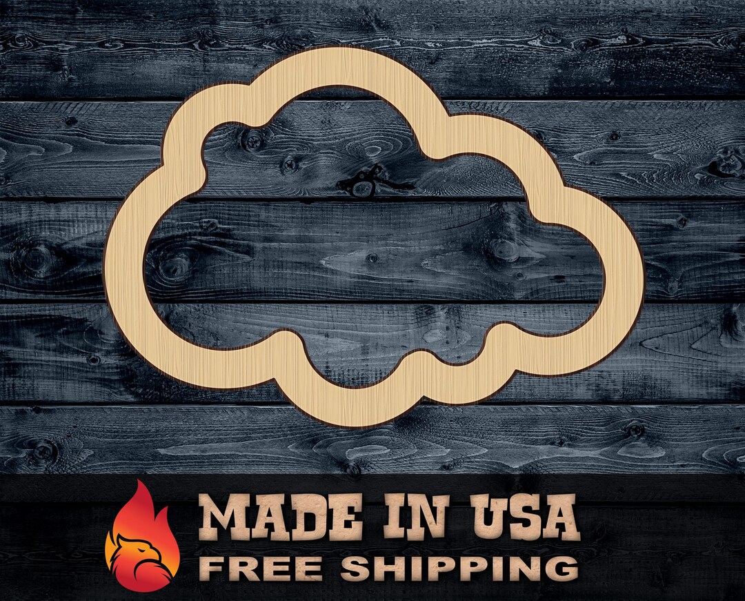 Cloud Sky Weather Gift DIY Wood Cutout Shape Silhouette Blank Unpainted ...