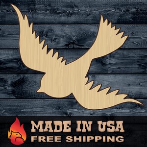 Bird Sparrow Shape Silhouette Blank Unpainted Gift DIY Wood Cutout Sign ...
