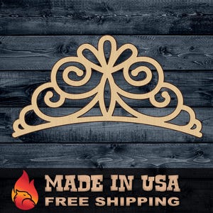 Tiara Crown Princess Gift DIY Wood Cutout Party Shape Blank Unpainted ...