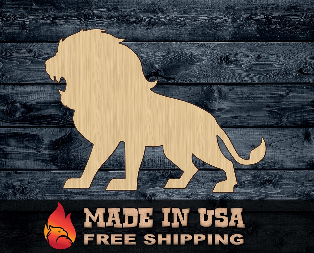 Lion Roar Gift DIY Wood Cutout Shape Silhouette Blank Unpainted Sign 1/ ...