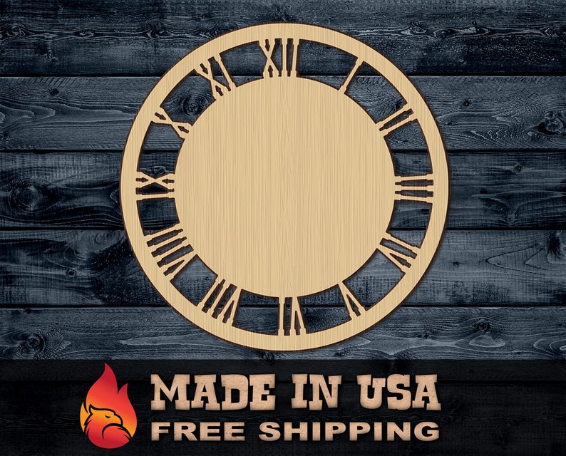 Clock Wall Hours Time Roman Timekeeper Timepiece Wood Cutout | Etsy