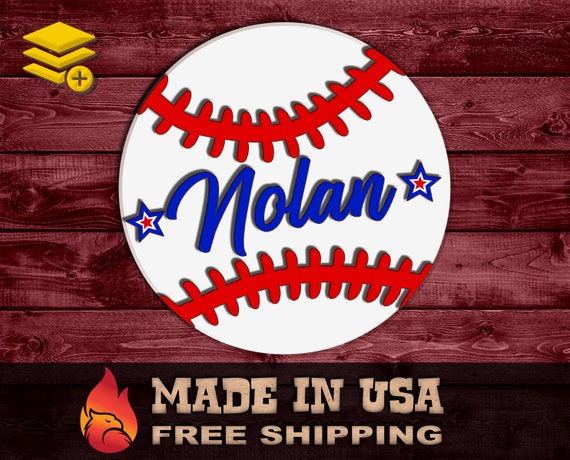 Multi-Layered Baseball Ball Gift Decor Custom Name Wood Cutout | Etsy