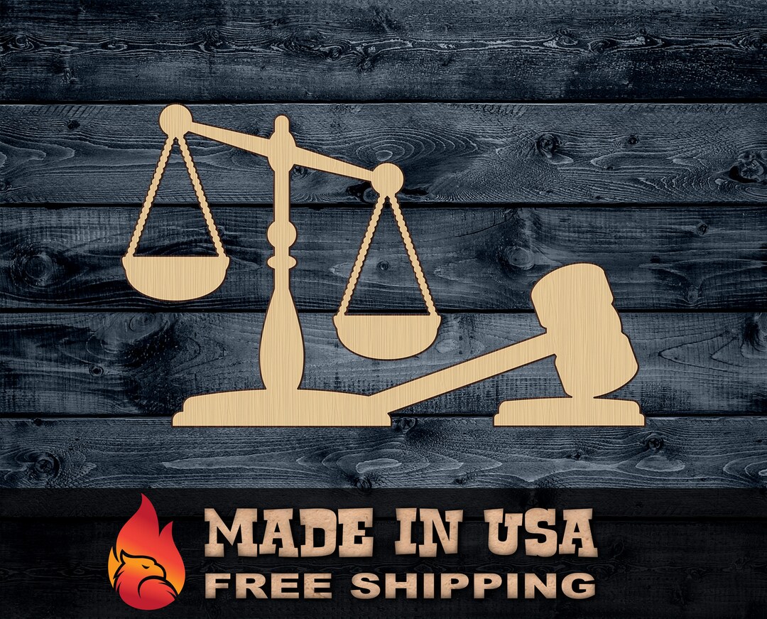 Justice Scale Law Gift DIY Wood Cutout Shape Silhouette Blank Unpainted ...