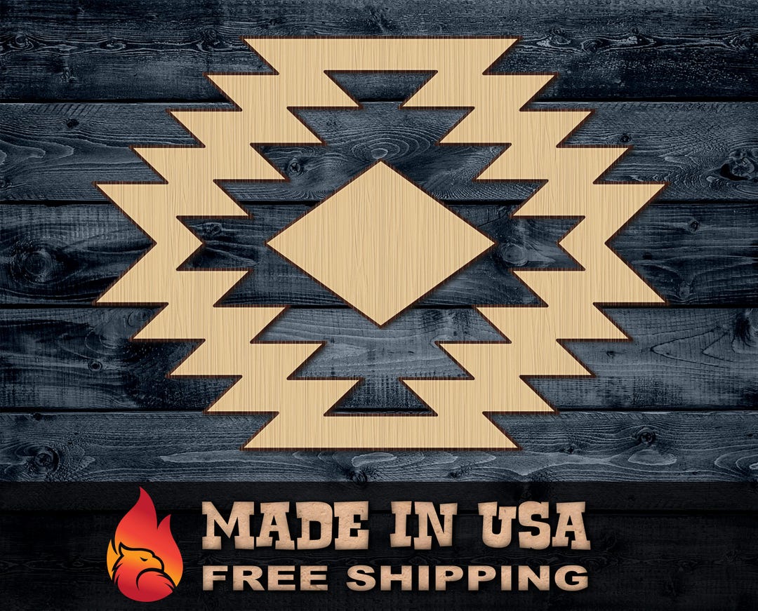 Wood Sign Cutout Aztec Tribal Native American Pattern Ancient Old 1/4 ...