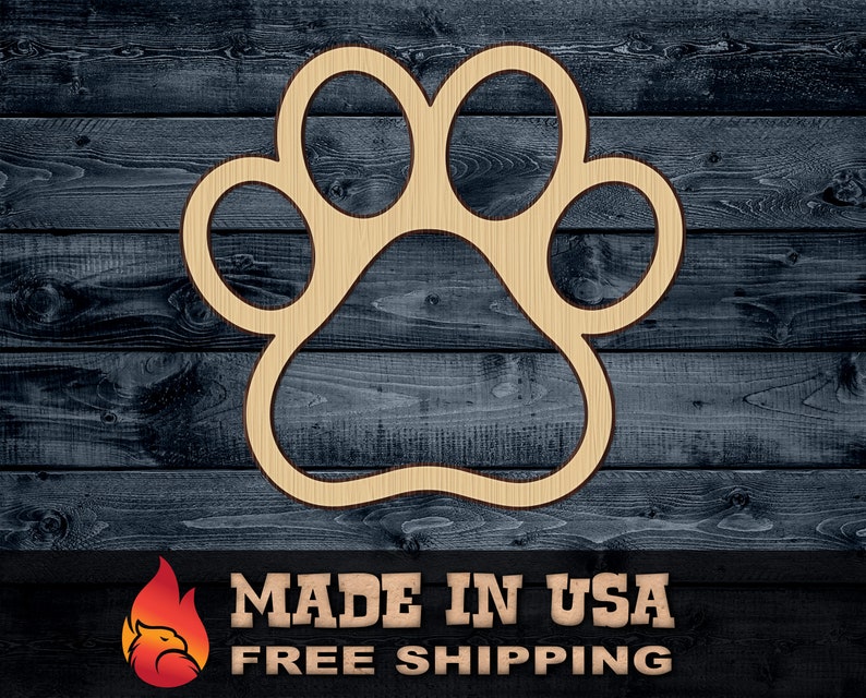 Paw Dog Print Shape Silhouette Blank Unpainted Wood Cutout - Etsy