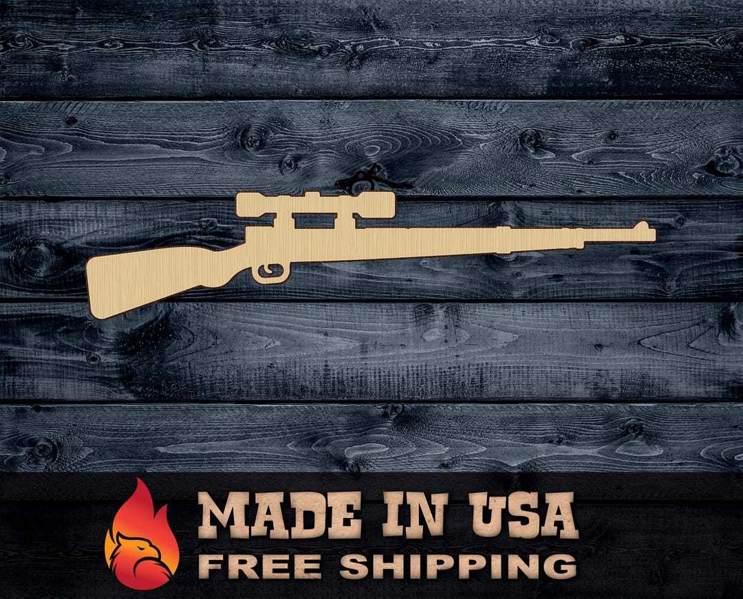 Wood Sign Cutout Rifle Gun Hunting Weapon Scope Gift DIY Blank ...