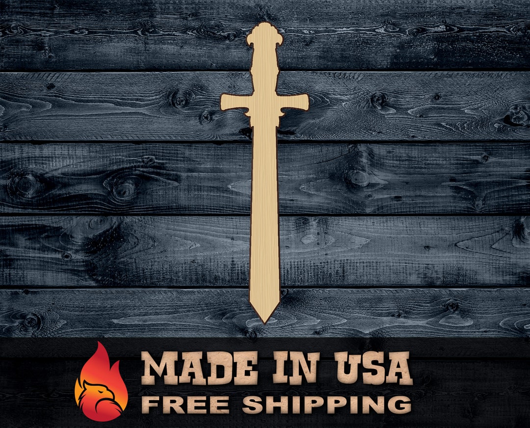 Sword Dagger Weapon Wood Cutout Shape Silhouette Blank Unpainted Sign 1 ...