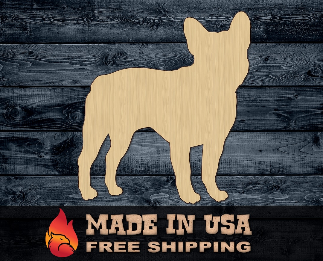 French Bulldog Dog Pet Wood Cutout Silhouette Blank Unpainted Sign 1/4 ...