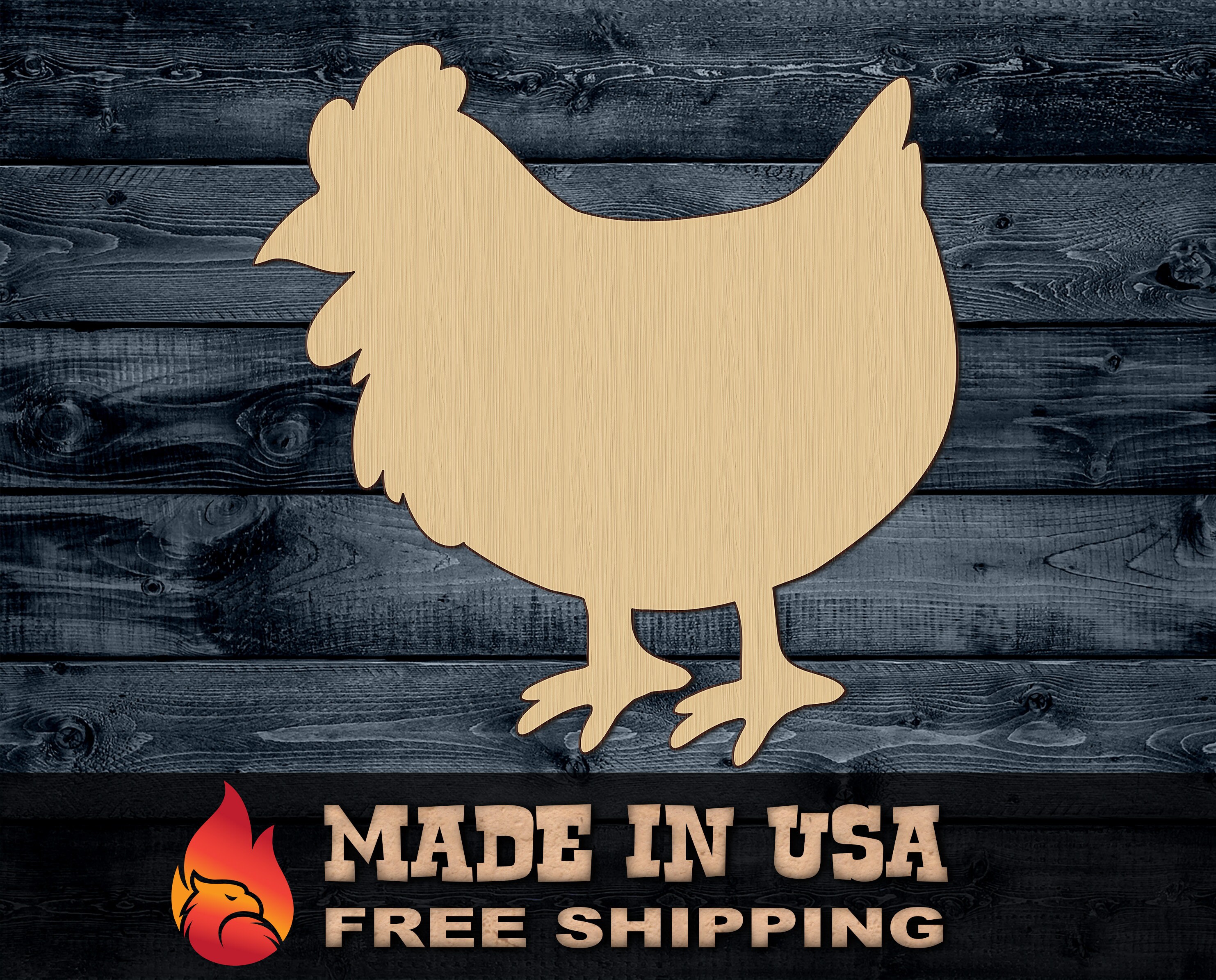 Chicken Hen Chick Shape Silhouette Blank Unpainted Wood Cutout | Etsy
