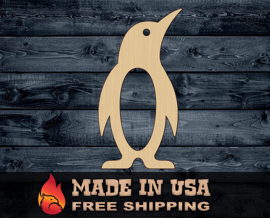 Penguin Bird Animal Arctic Pole North Freeze Cold Gift DIY Wood Cutout ...