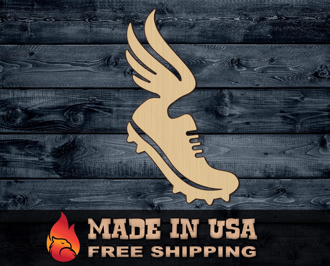 Track Field Shoe Wings Cleat Sport Wood Cutout Shape - Etsy