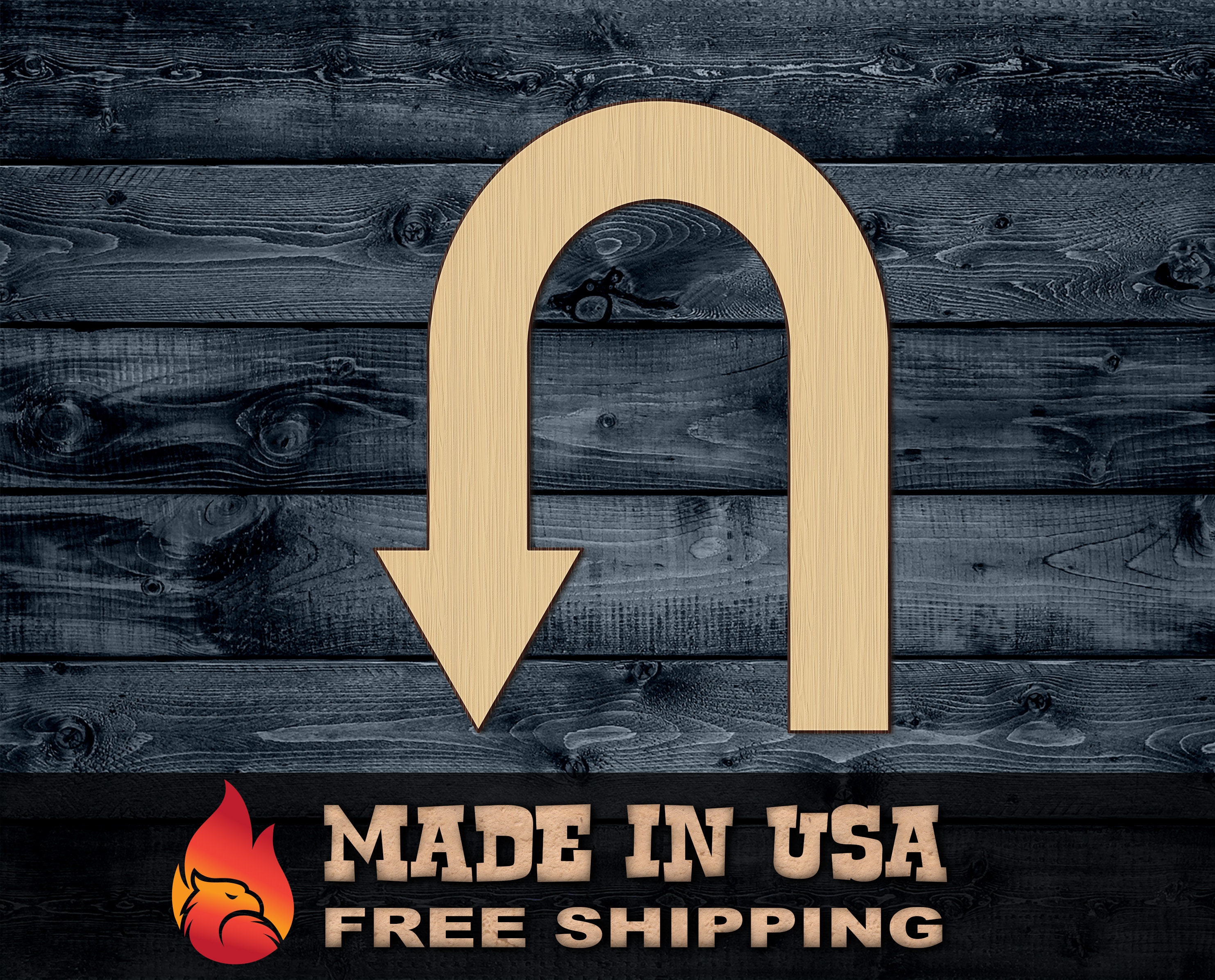 Uturn U-turn Arrow Tip Direction Pointer Wood Cutout Shape - Etsy
