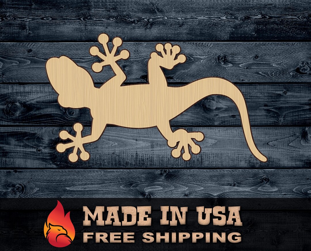 Gecko Lizard Animal Reptile Shape Silhouette Blank Unpainted Gift DIY ...