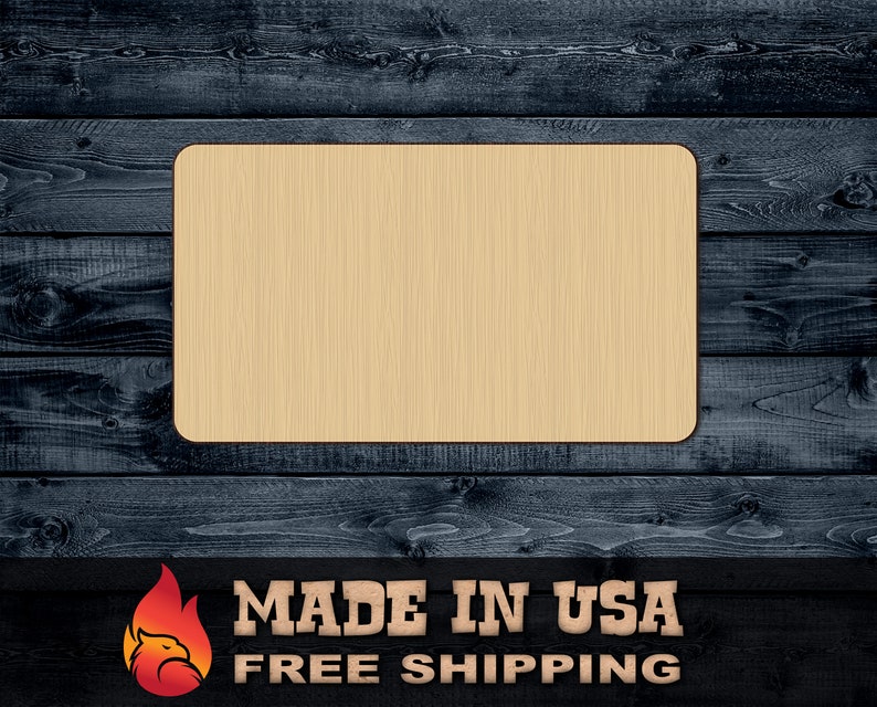 Rectangle Rounded Plaque Plate Shape Blank Unpainted Wood | Etsy