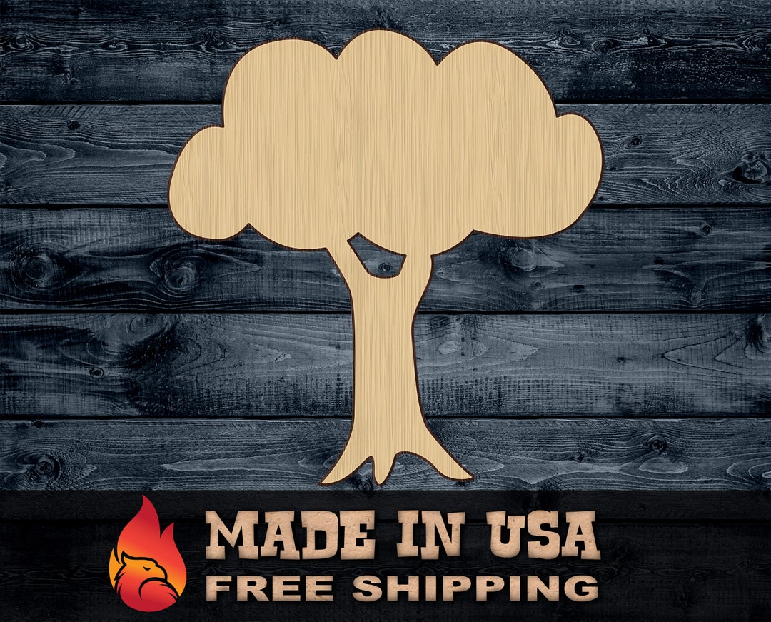 Tree Forest Oak Shape Silhouette Blank Unpainted Wood Cutout Sign 1/4 ...