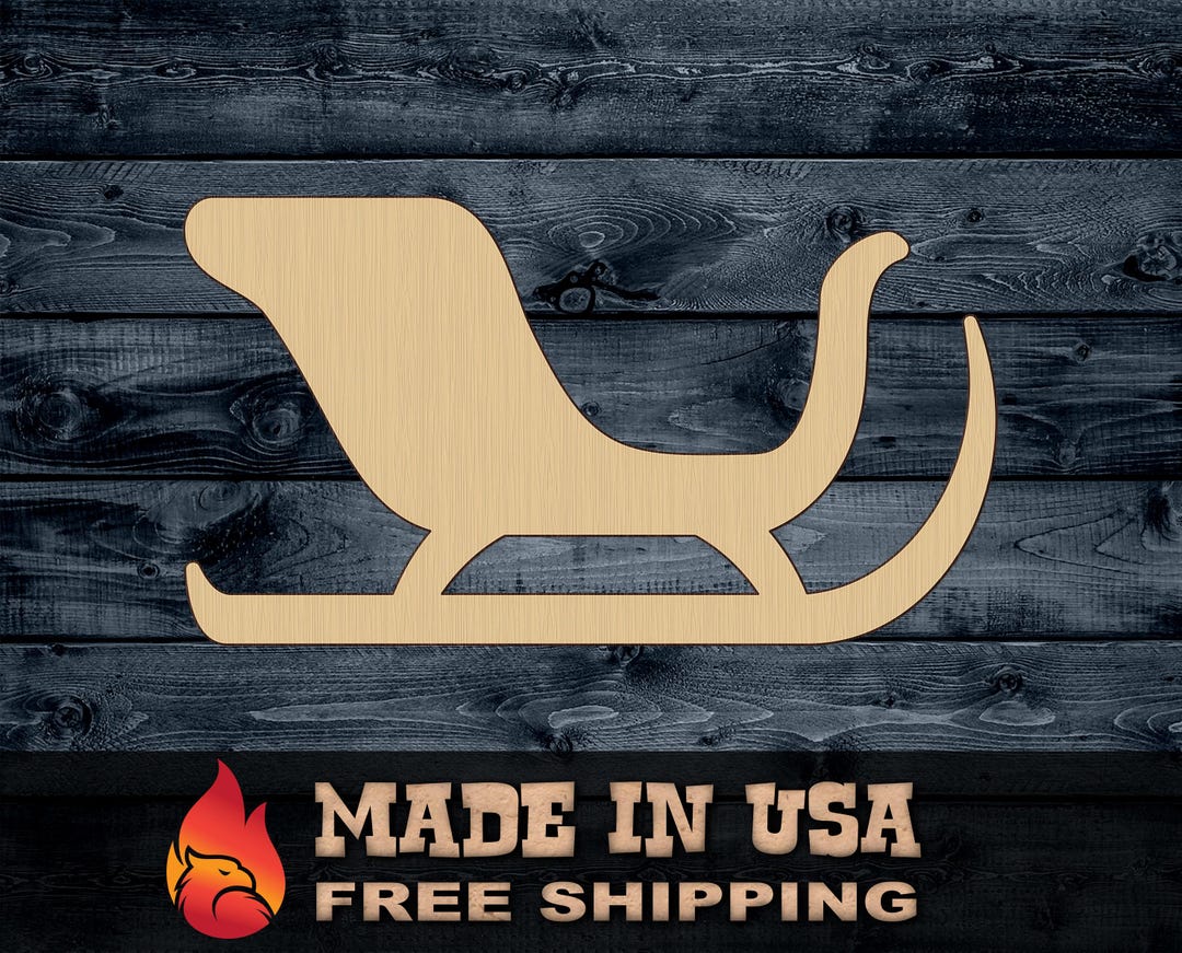 Wood Sign Cutout Sled Christmas Santa Sleigh Gift DIY Blank Shape ...