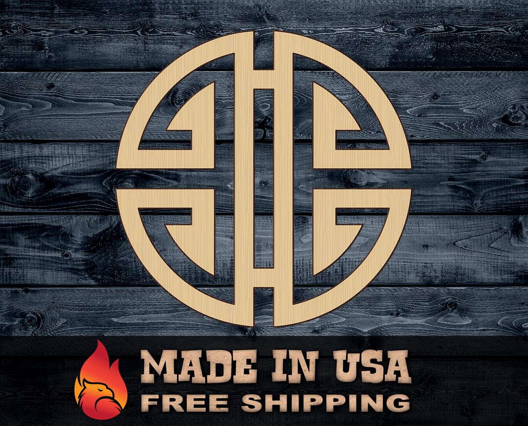 Chinese Luck Sign Gift DIY Wood Cutout Shape Silhouette Blank Unpainted ...