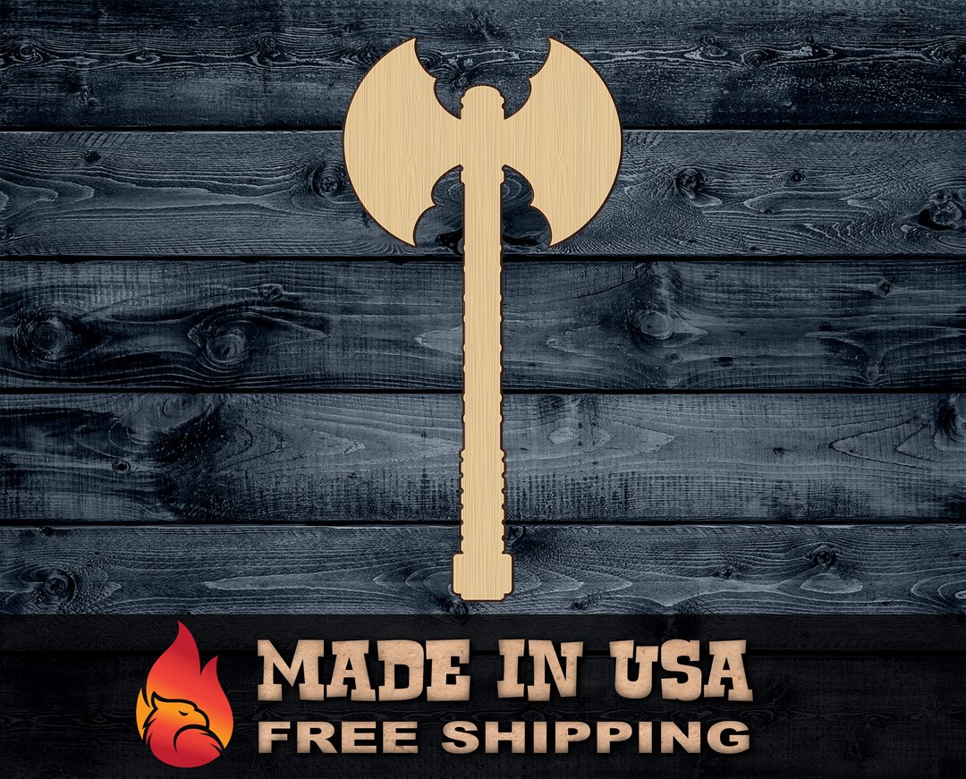Axe Battle Weapon Wood Cutout Shape Silhouette Blank Unpainted Sign 1/4 ...