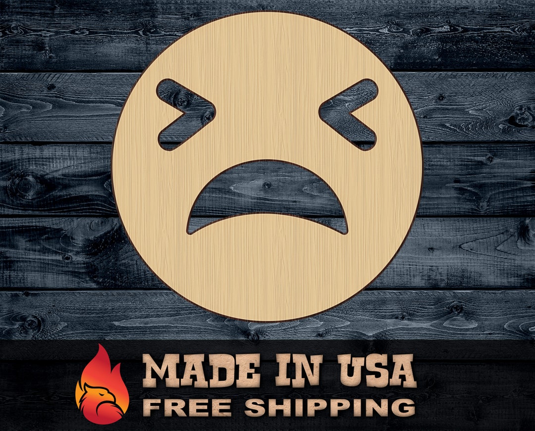 Emoji Cry Sad Scream Gift DIY Wood Cutout Shape Silhouette Blank ...