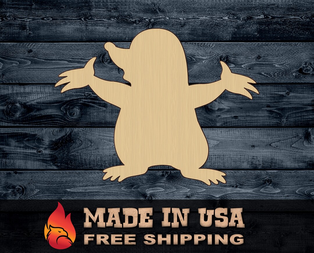 Mole Animal Wood Cutout Shape Silhouette Blank Unpainted Sign 1/4 Inch ...