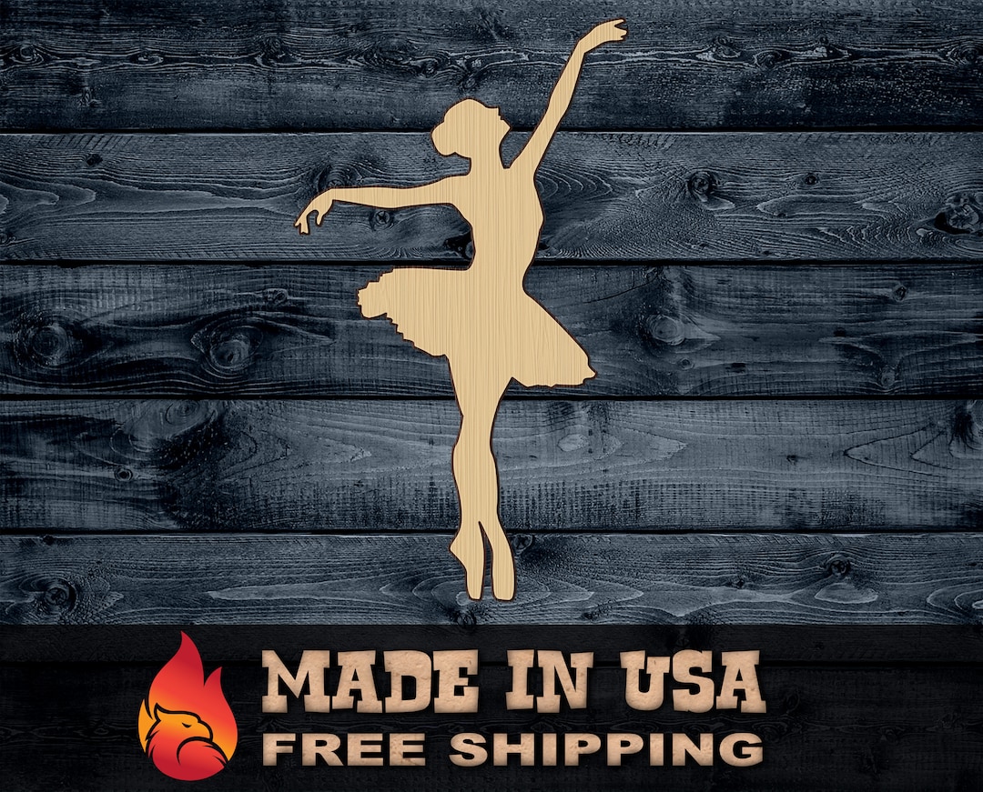 Ballet Ballerina Shape Silhouette Blank Unpainted Gift DIY Wood Cutout ...