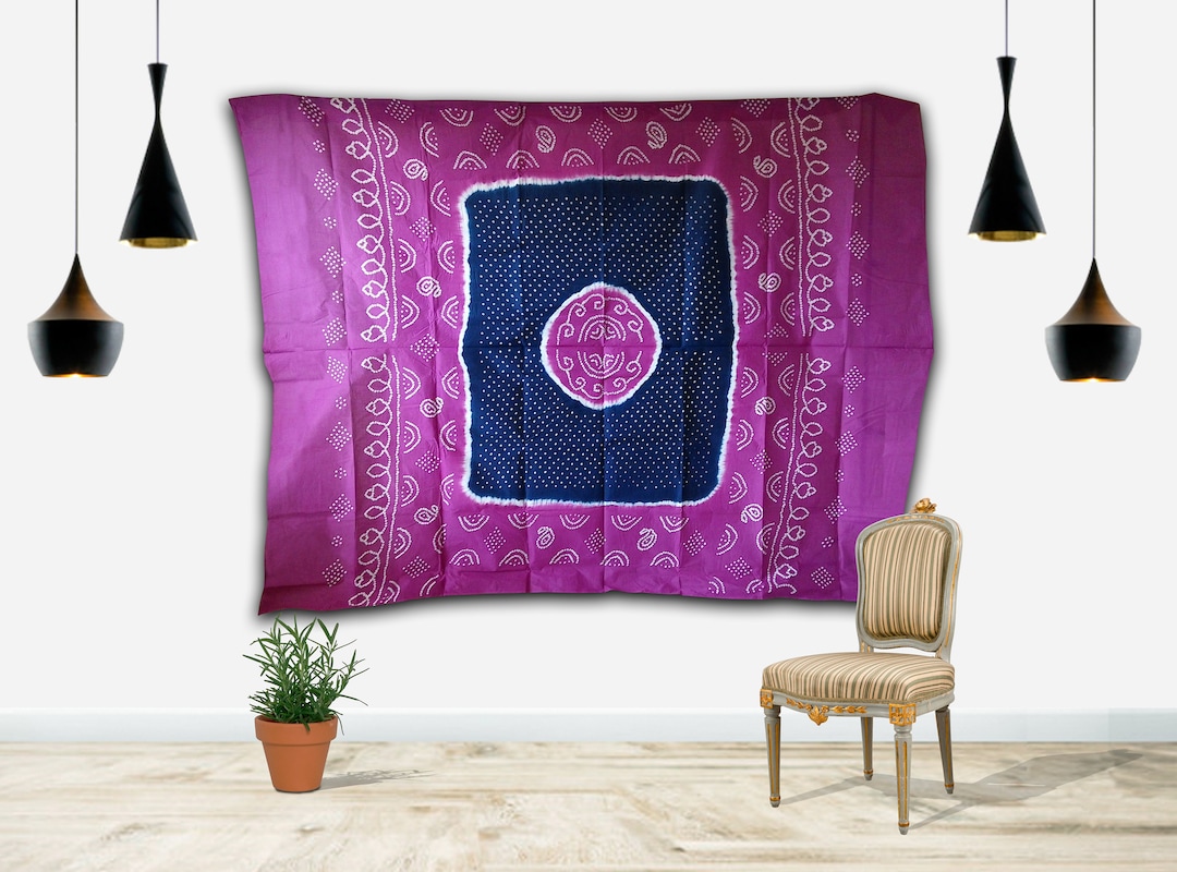 Colorful Floral Kutchi Bandhani Indian Wall Hanging Long Tapestry ...