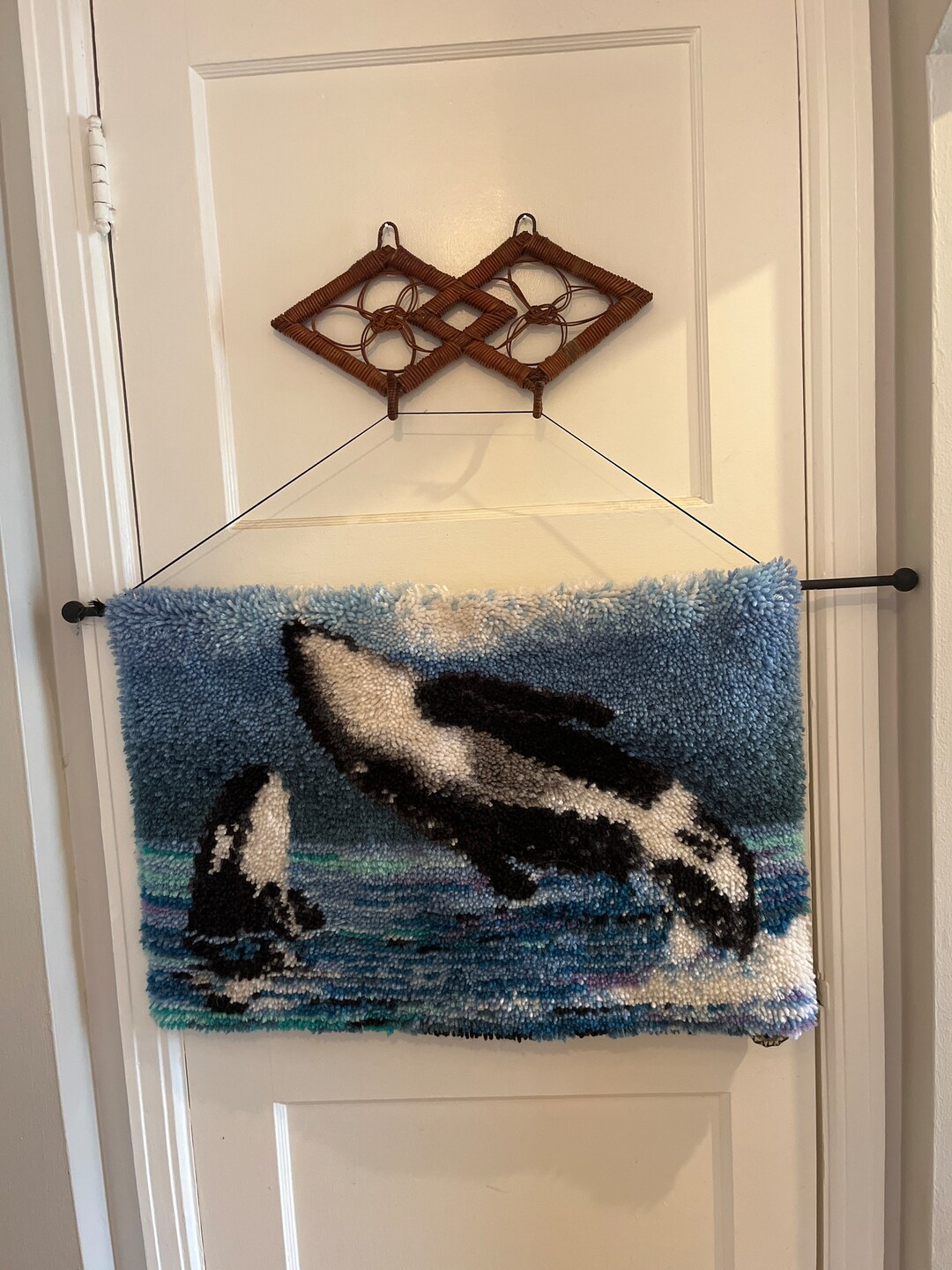 Vintage Tufted Rug, Orca Whale Rug Wall Art - Etsy