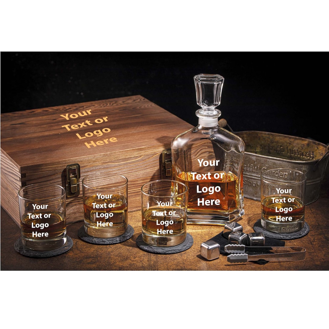 Your Own Logo/text or Custom Brand Design Personalized Whiskey Decanter ...