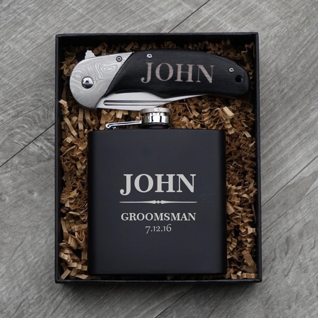 Personalized Groomsmen Flasks, Groomsman Gift, Flask for Groomsmen ...