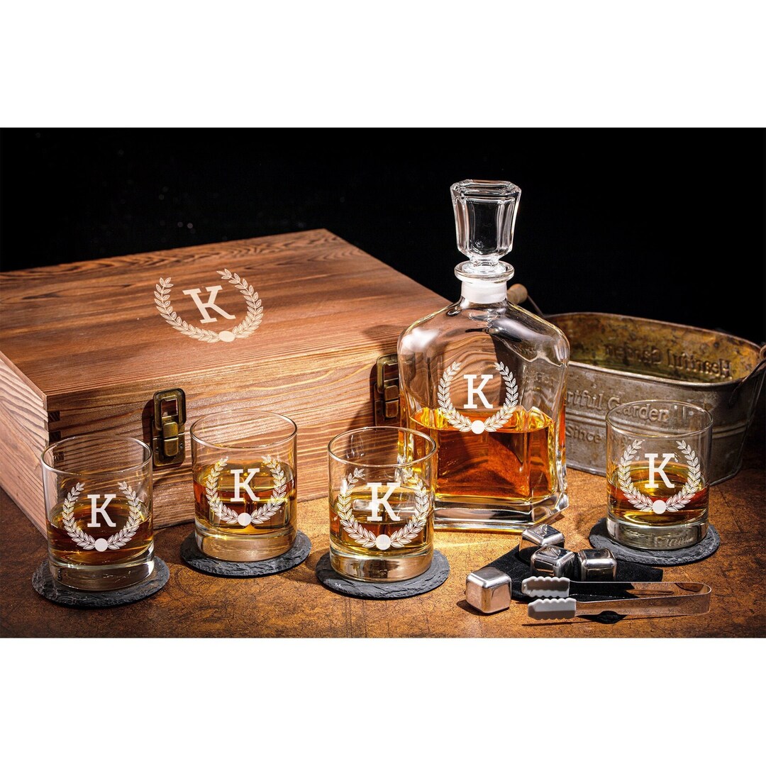 Custom Whiskey Decanter Gift Set Personalized Scotch - Etsy