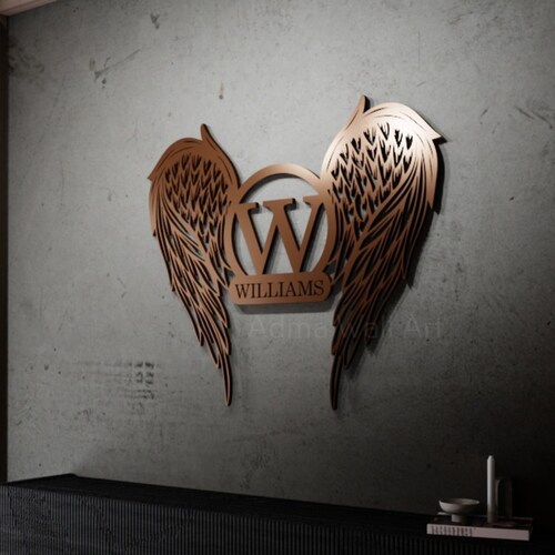 Personalized Metal Angel Wings Name Sign Wall Art - Etsy