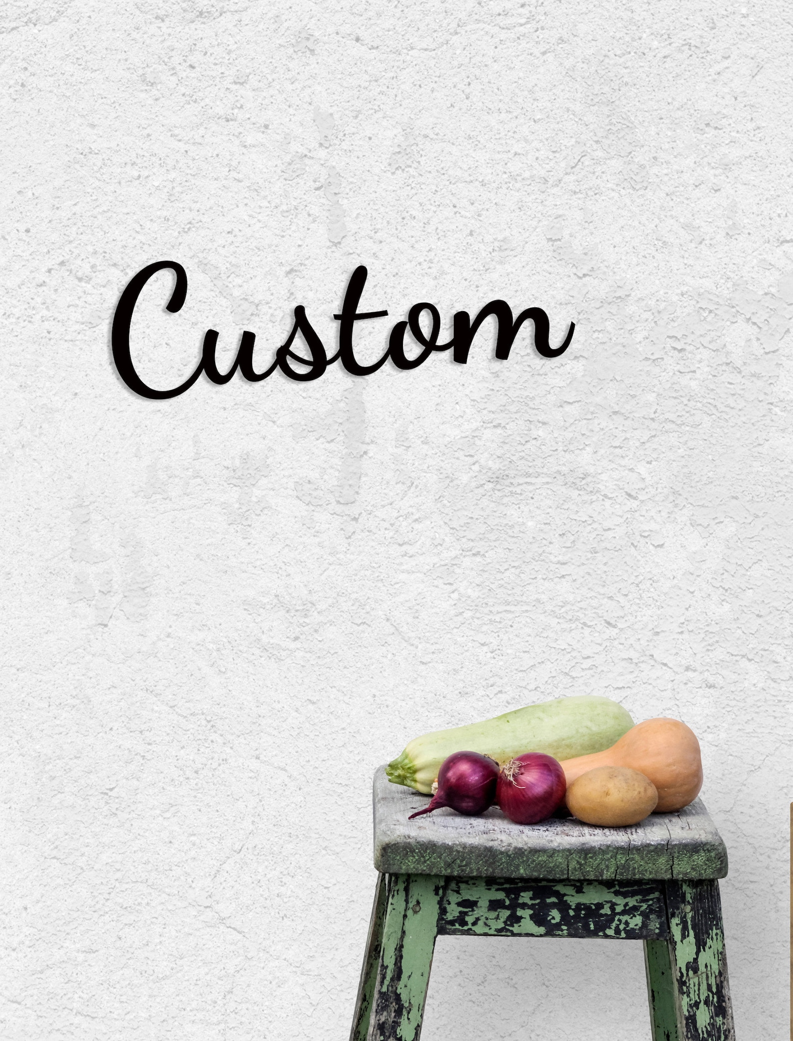 Custom Metal Words Wall Art, Your Custom Text, Custom Name Script Metal ...