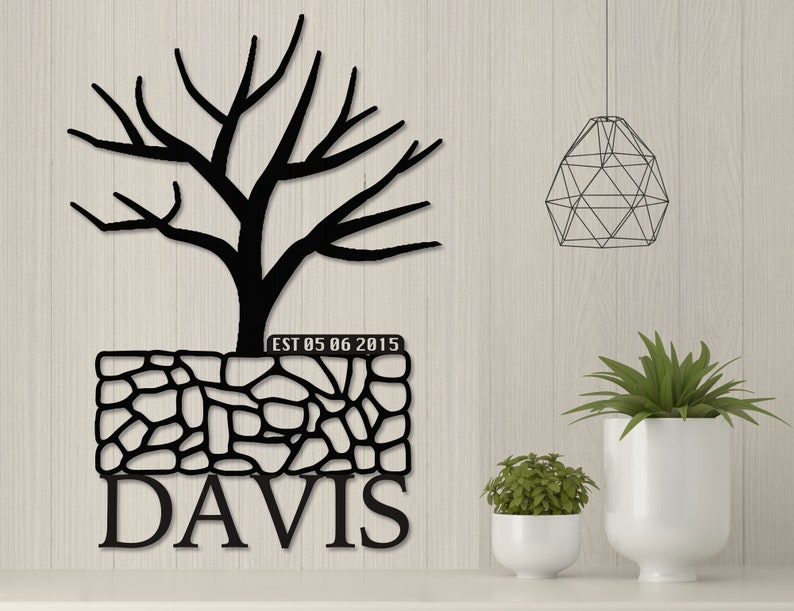 Personalized Metal Family Tree Name Sign Metal Wall Art - Etsy