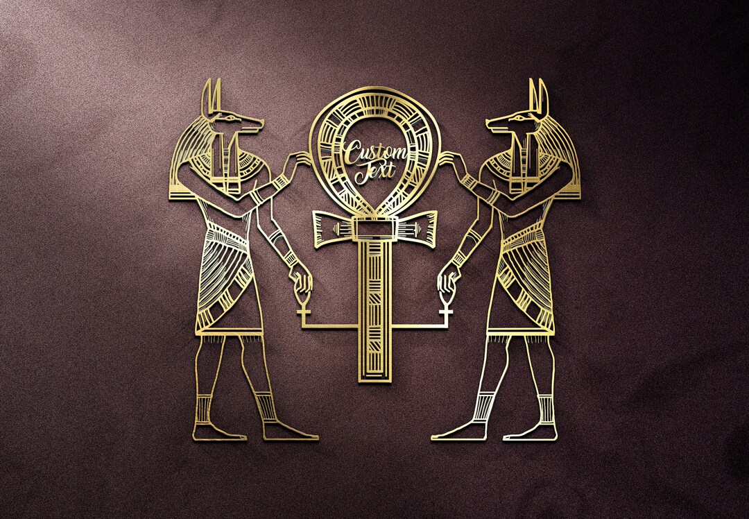 Gold Metal Ankh God of Egypt Wall Art, Anubis Wall Decor, Metal Ancient ...