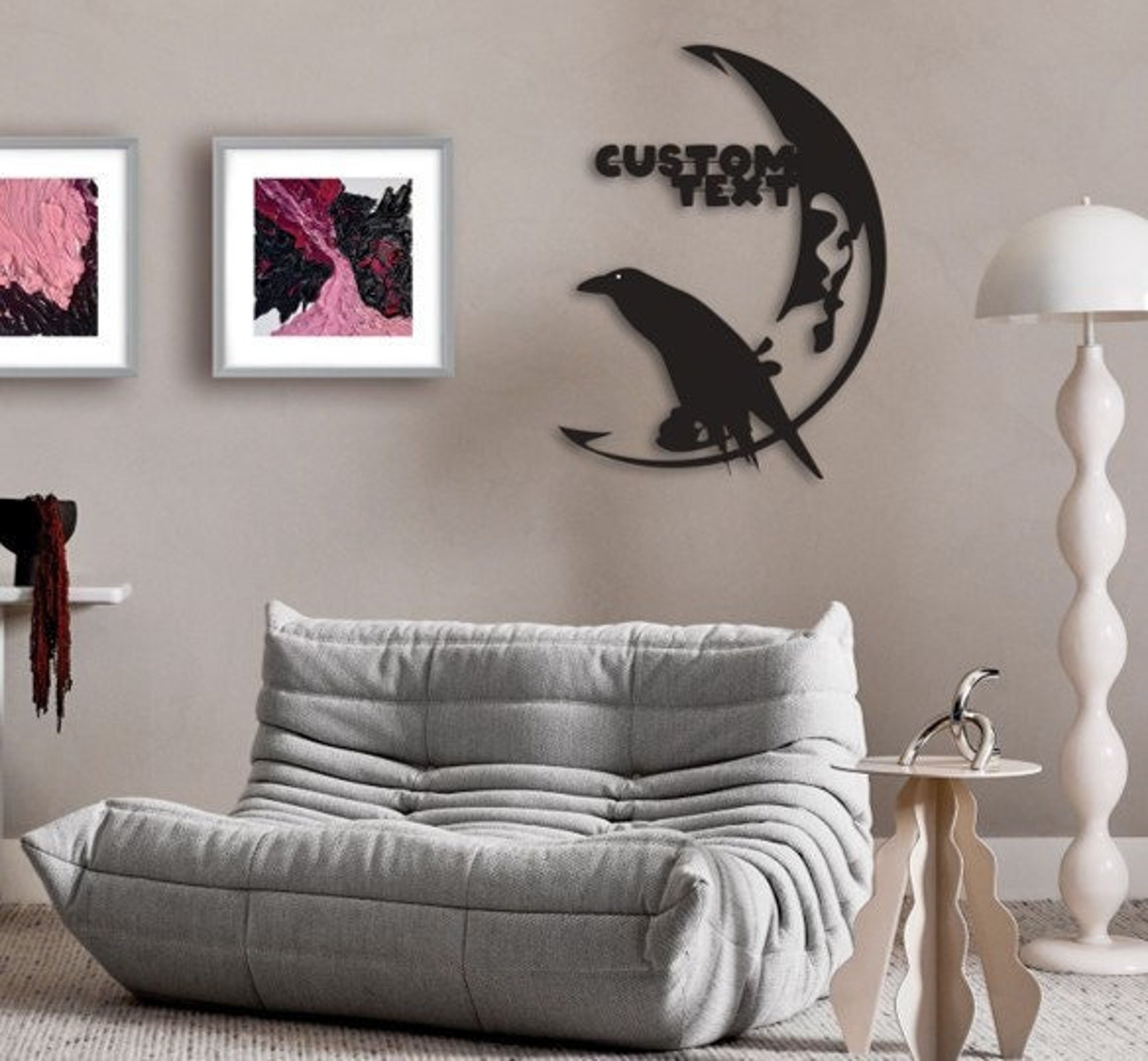 Metal Raven in Front of the Moon Personalized Metal Wall Art | Etsy