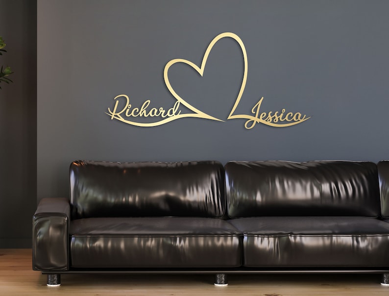 Metal Customized Love Sign Heart and Love Metal Wall Art | Etsy