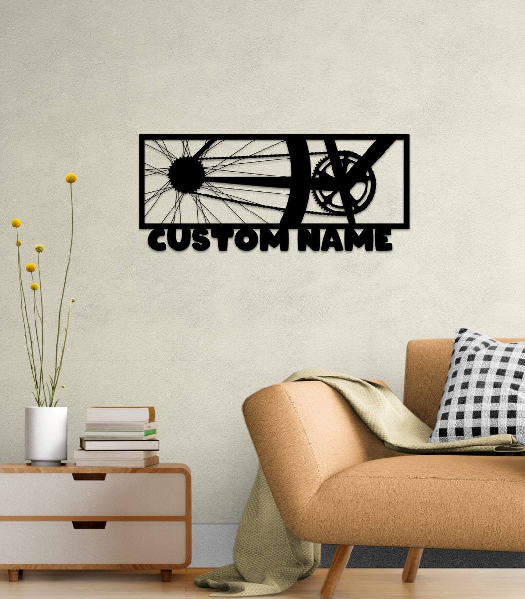 Personalized Metal Bike Wall Art and Decor, Bicycle Custom Metal Wall ...