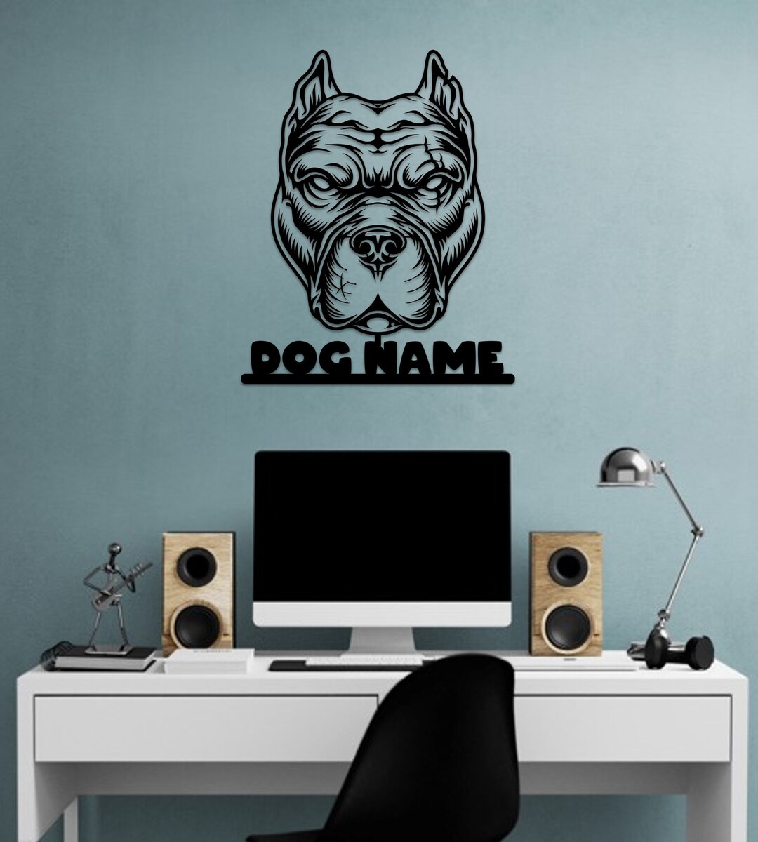 Pitbull Metal Customized Wall Art, Pitbull Large Metal Wall Art ...