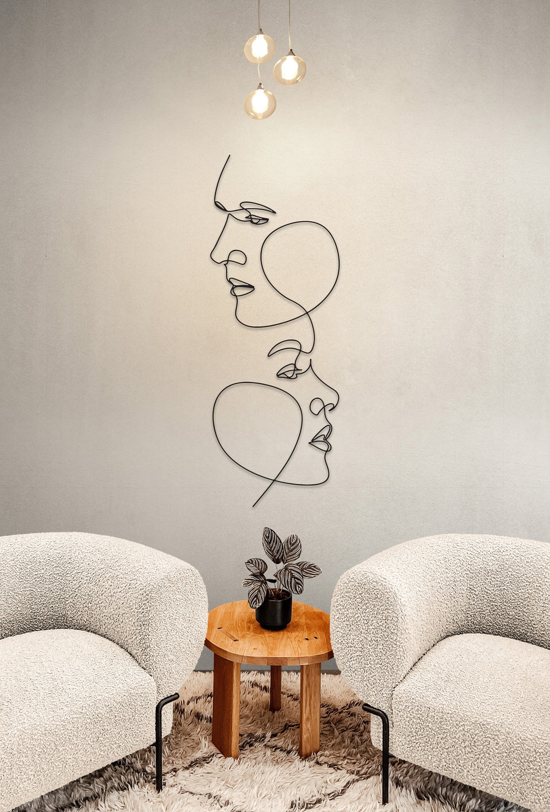 Metal Faces Wall Art Metal Wall Decor, Abstract Home Decoration ...