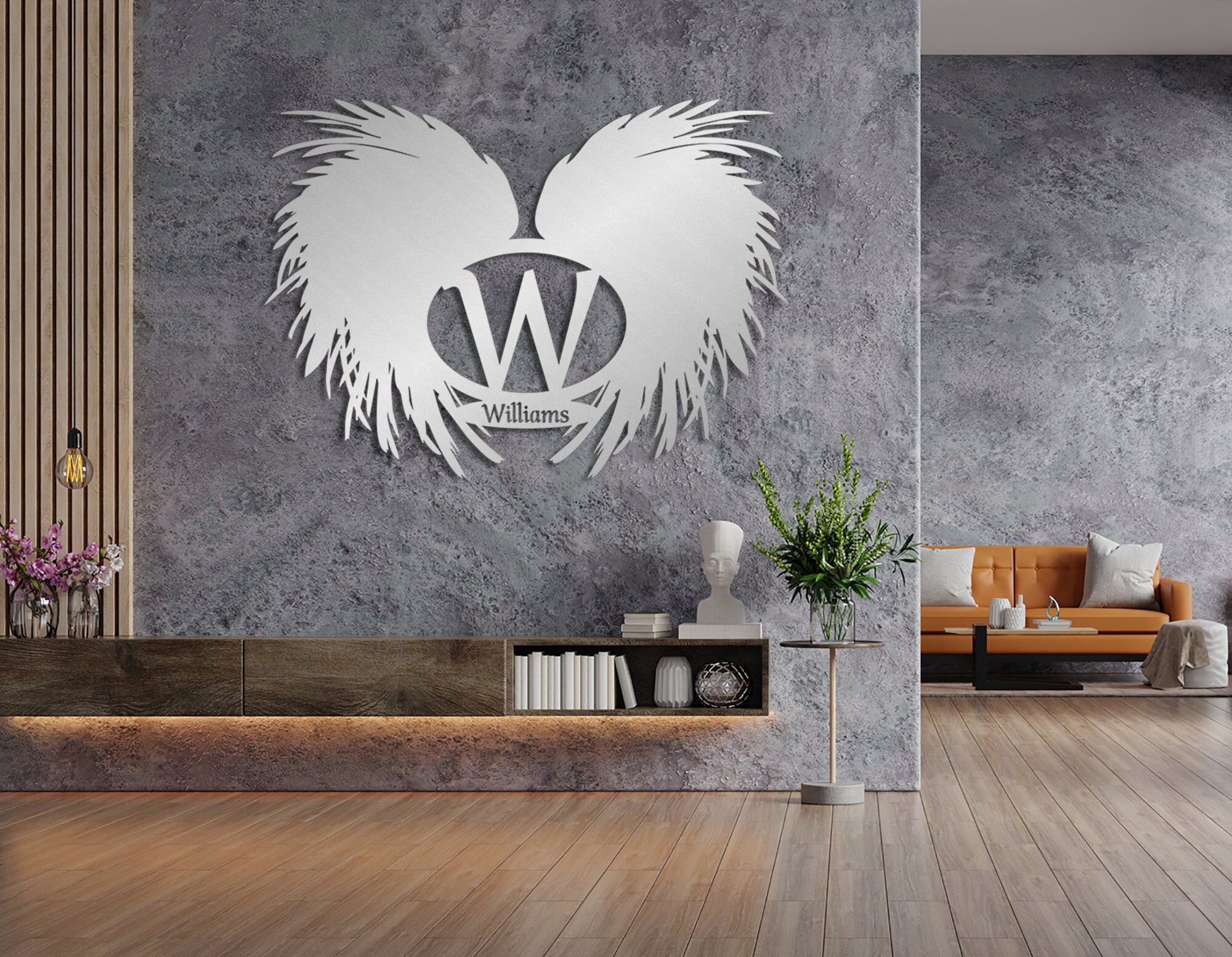 Personalized Metal Angel Wings Name Sign Metal Wall Art | Etsy