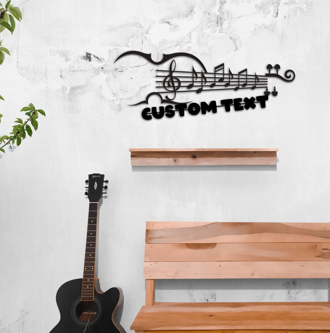Personalized Music Notes Gift, Music Notes and Violin Metal Wall Art ...