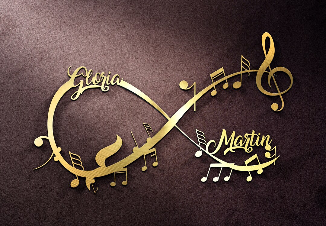 Metal Custom Music Notes Gift, Music Notes and Infinity Large Metal ...